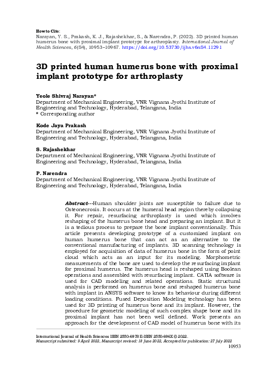 (PDF) 3D printed human humerus bone with proximal implant prototype for ...