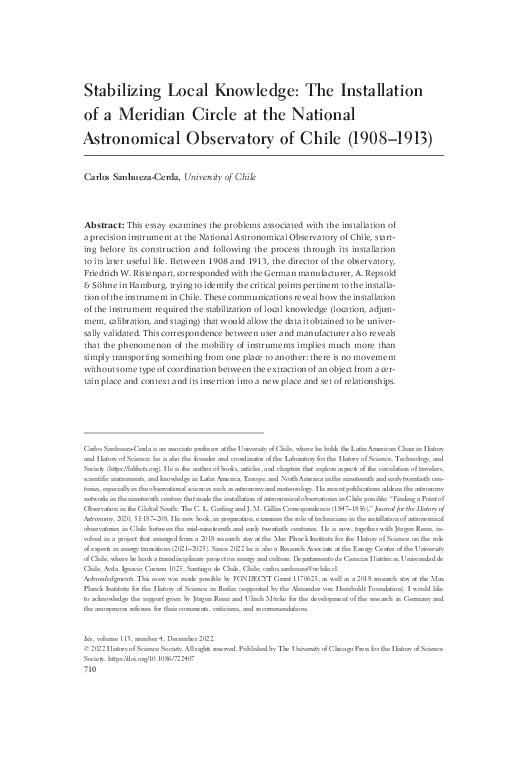(PDF) Stabilizing Local Knowledge: The Installation of a Meridian ...