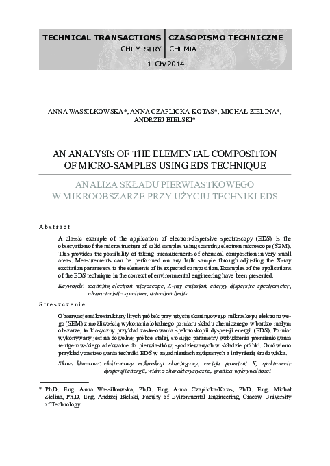 (PDF) Elemental Composition of Micro-Samples via EDS