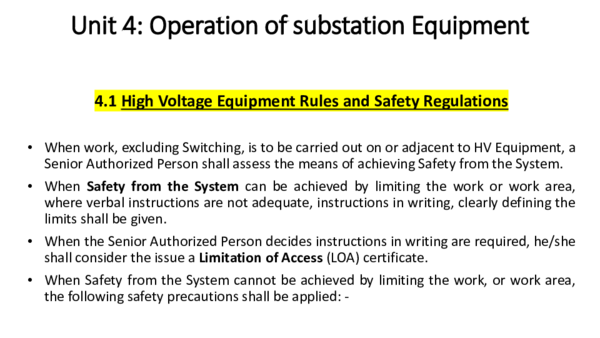 (PDF) Unit 4: Operation of substation Equipment