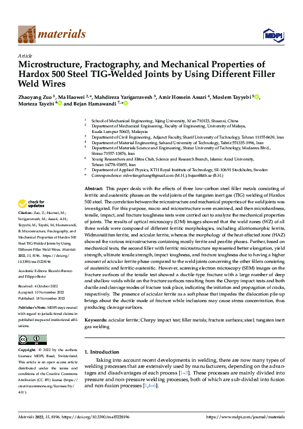 (PDF) Microstructure, Fractography, and Mechanical Properties of Hardox 500 Steel TIG-Welded ...