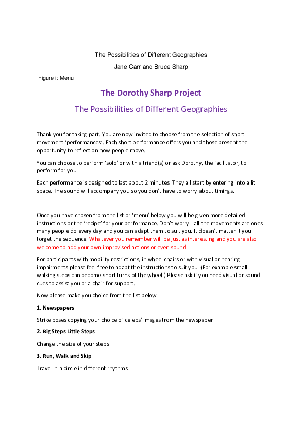 (PDF) The Dorothy Sharp Project : the possibilities of different ...