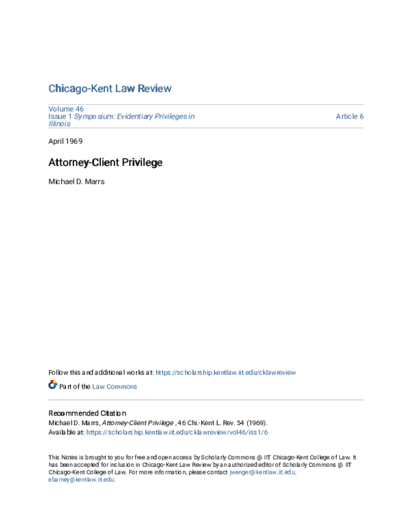 (PDF) Attorney-Client Privilege