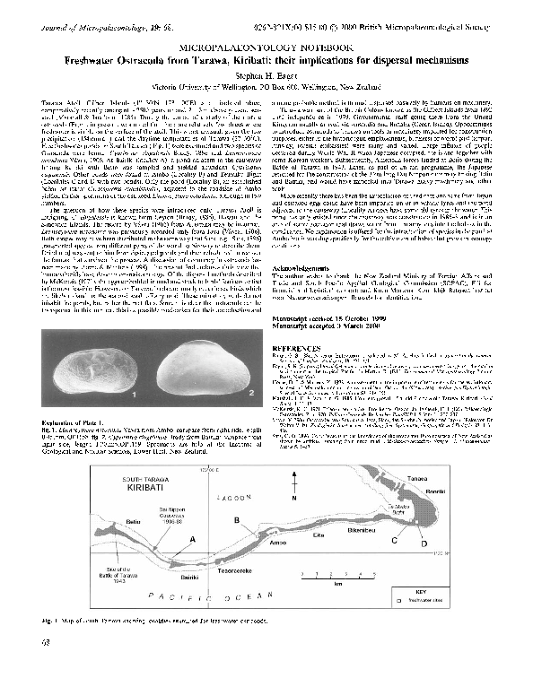 (PDF) Freshwater Ostracoda from Tarawa, Kiribati: their implications for dispersal mechanisms