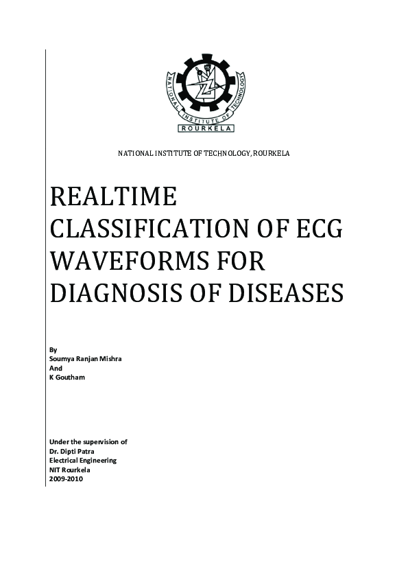 (PDF) Realtime Classification of Ecg Waveforms for Diagnosis of Diseases | soumya mishra ...