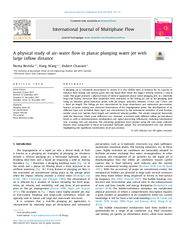 (PDF) A physical study of air–water flow in planar plunging water jet ...