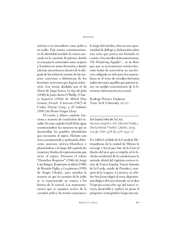 (PDF) Sor Juana Inés de la Cruz Neptuno alegórico. Eds. Vincent Martin ...