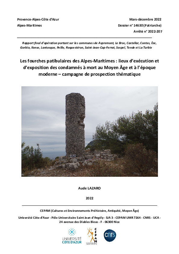 (PDF) Les fourches patibulaires des Alpes-Maritimes : lieux d'exécution ...