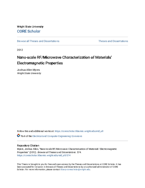 (PDF) Nano-scale RF/Microwave Characterization of Materials ...