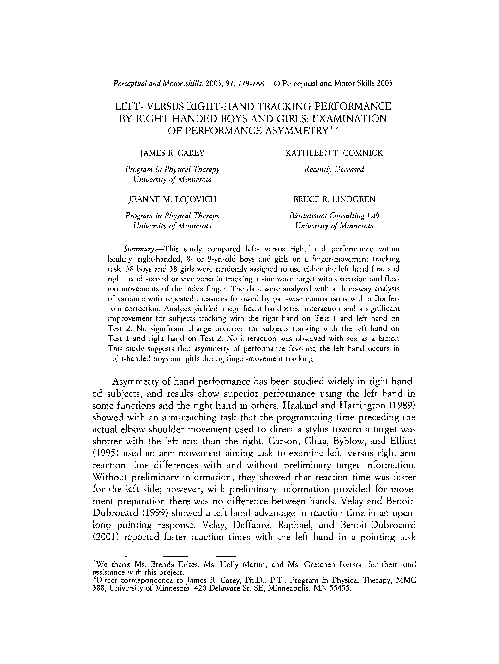 (PDF) Left- Versus Right-Hand Tracking Performance by Right-Handed Boys ...
