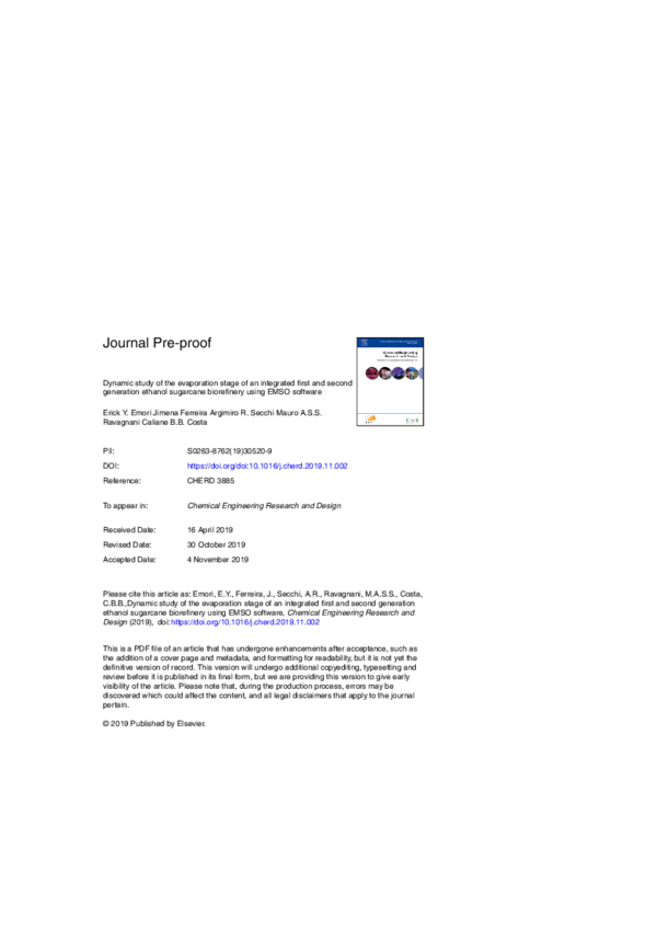 (PDF) Dynamic study of the evaporation stage of an integrated first and ...
