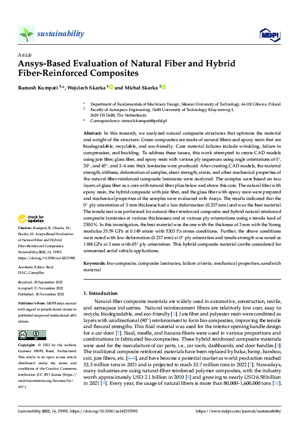 (PDF) Ansys-Based Evaluation of Natural Fiber and Hybrid Fiber ...