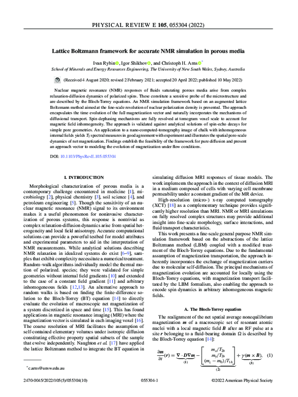 (PDF) Lattice Boltzmann for NMR in Porous Media
