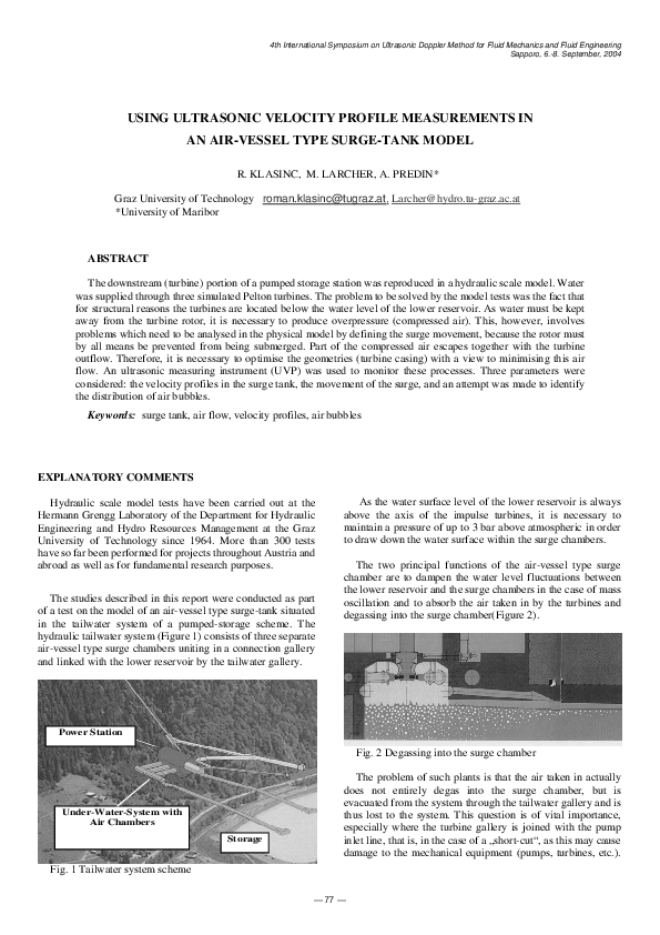 (PDF) Using Ultrasonic Velocity Profile Measurements in an Air-Vessel ...
