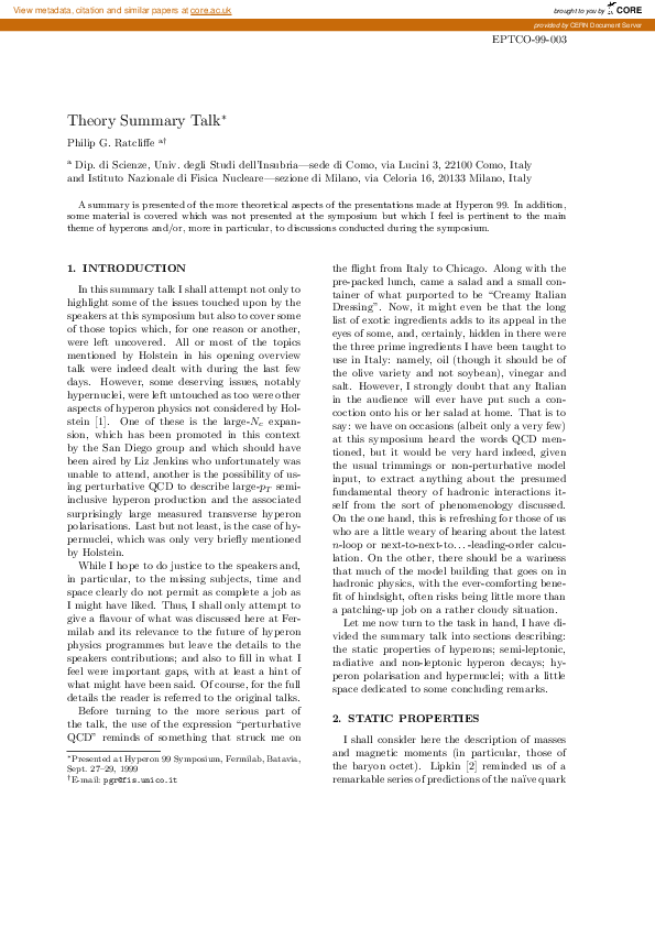 (PDF) Theory Summary