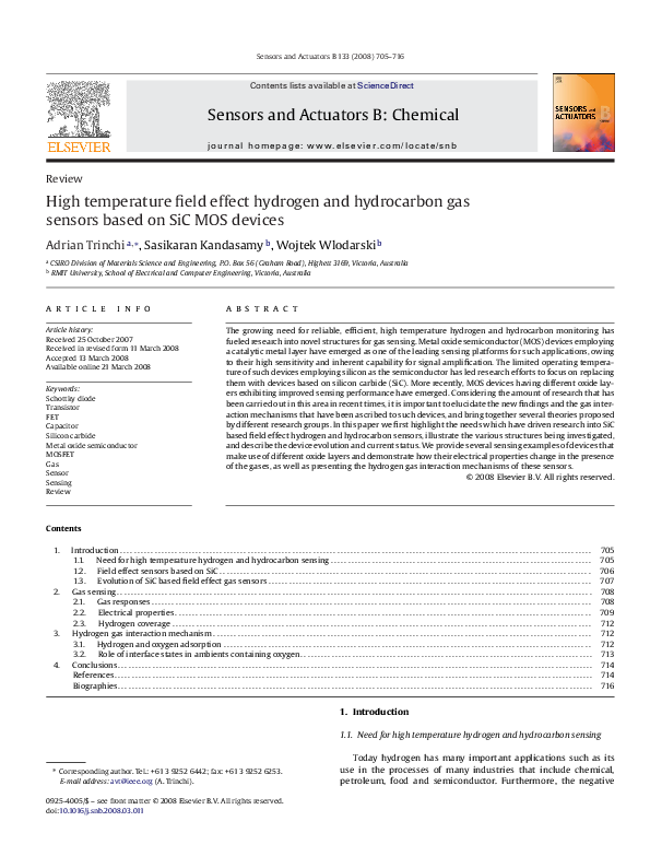 (PDF) High temperature field effect hydrogen and hydrocarbon gas ...