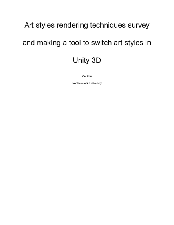 (PDF) Art styles rendering techniques survey and making a tool to switch art styles in Unity 3D