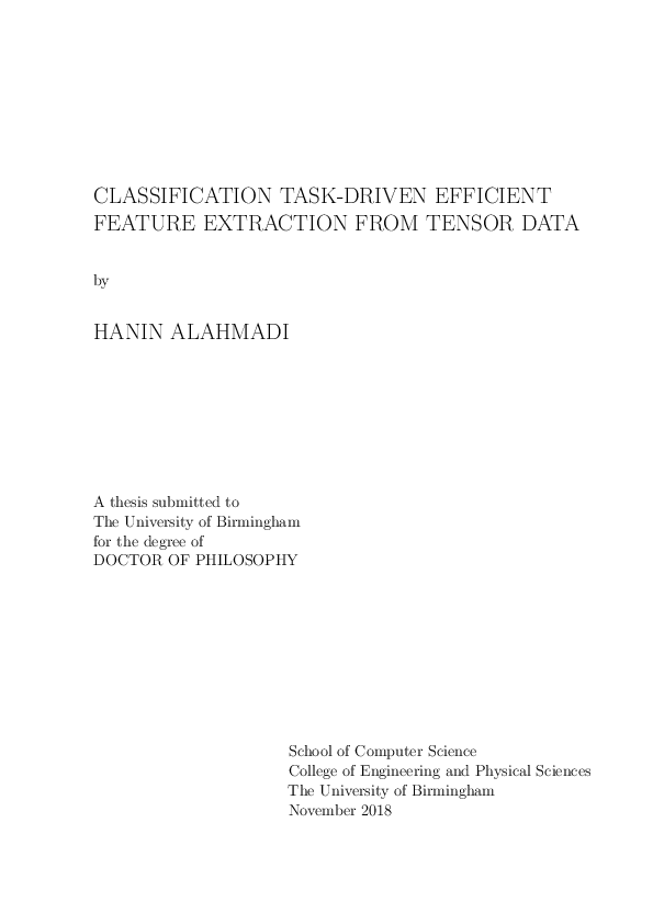 (PDF) Classification task-driven efficient feature extraction from tensor data | Hanin Alahmadi ...