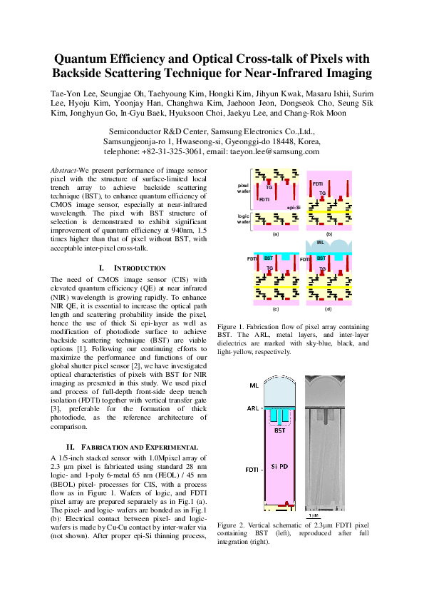 (PDF) Quantum Efficiency and Optical Cross-talk of Pixels with Backside ...