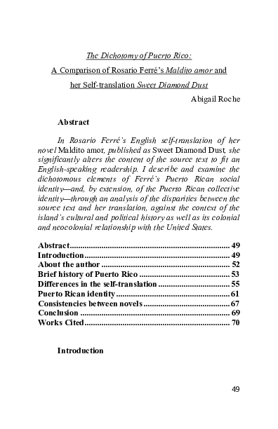 (PDF) The Dichotomy of Puerto Rico: A Comparison of Rosario Ferré’s ...