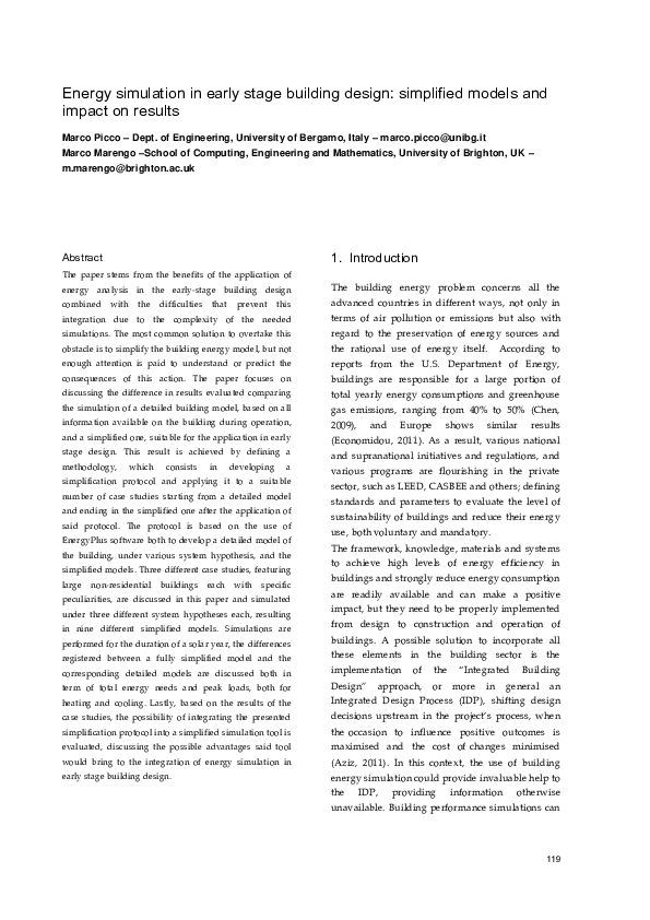 (PDF) Energy simulation in early stage building design: simplified ...