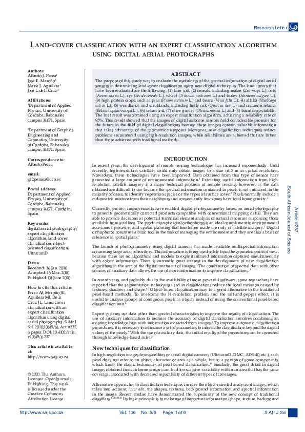 (PDF) Land-cover classification with an expert classification algorithm using digital aerial ...
