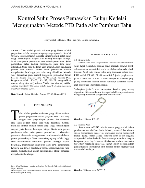 (PDF) Kontrol Suhu Proses Pemasakan Bubur Kedelai Menggunakan Metode ...