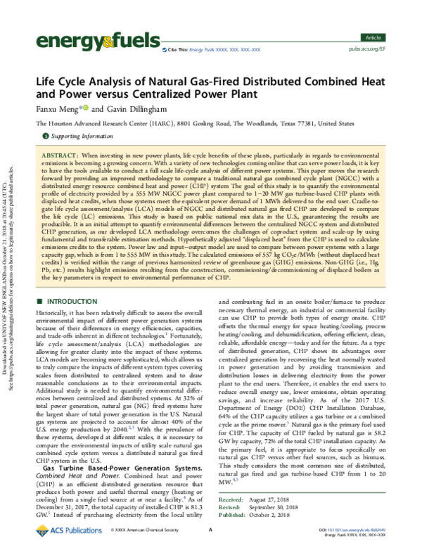 (PDF) Life Cycle Analysis of Natural Gas-Fired Distributed Combined ...