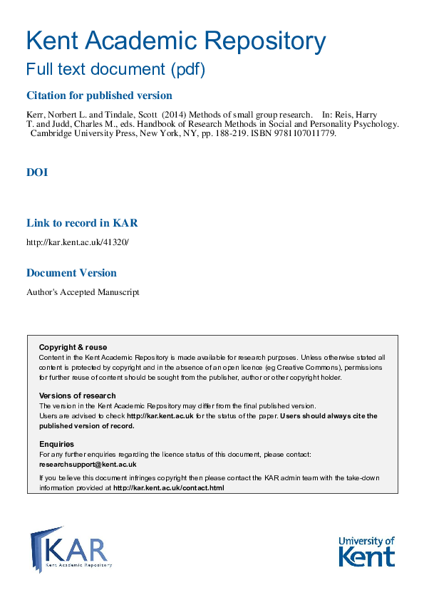 (PDF) Methods of Small Group Research | Scott Tindale - Academia.edu