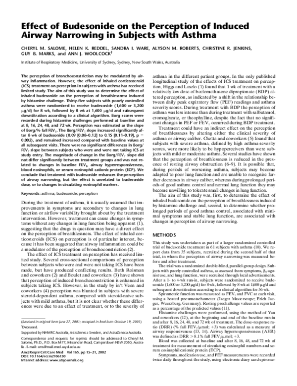(PDF) Effect of Budesonide on the Perception of Induced Airway ...