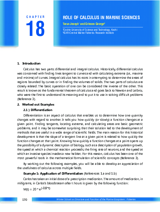 (PDF) Role of calculus in marine sciences