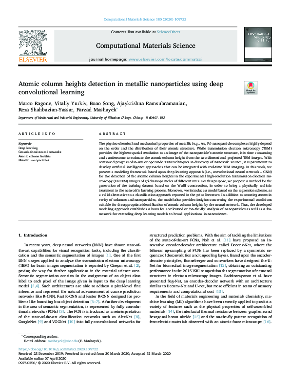 (PDF) Atomic column heights detection in metallic nanoparticles using deep convolutional learning