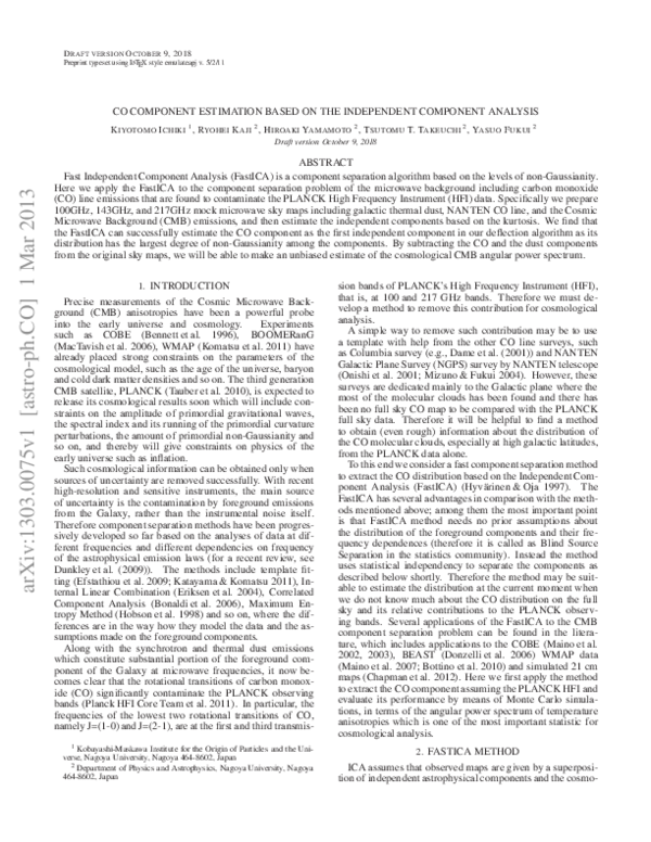 (PDF) Co Component Estimation Based on the Independent Component Analysis | Hiroaki Yamamoto ...