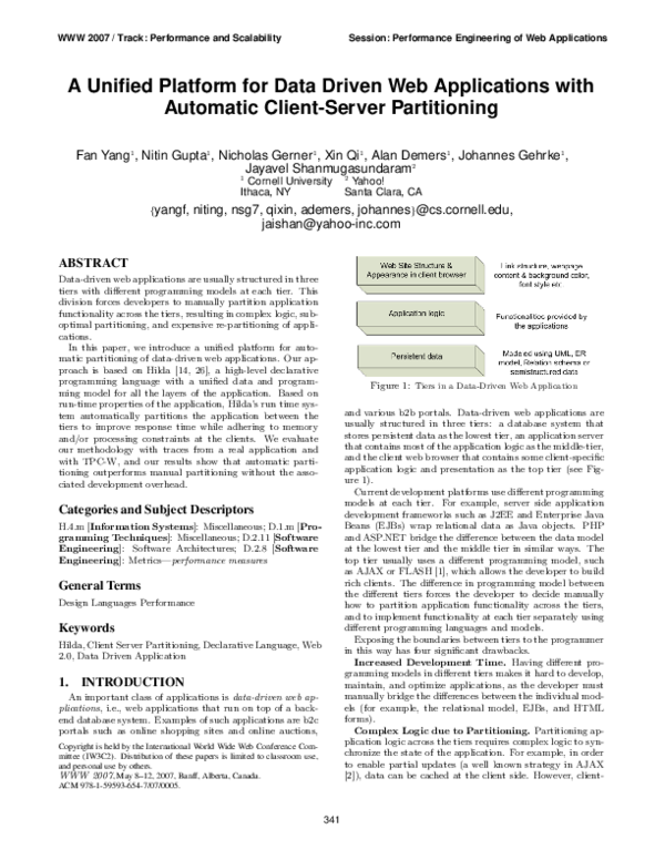 (PDF) A unified platform for data driven web applications with ...