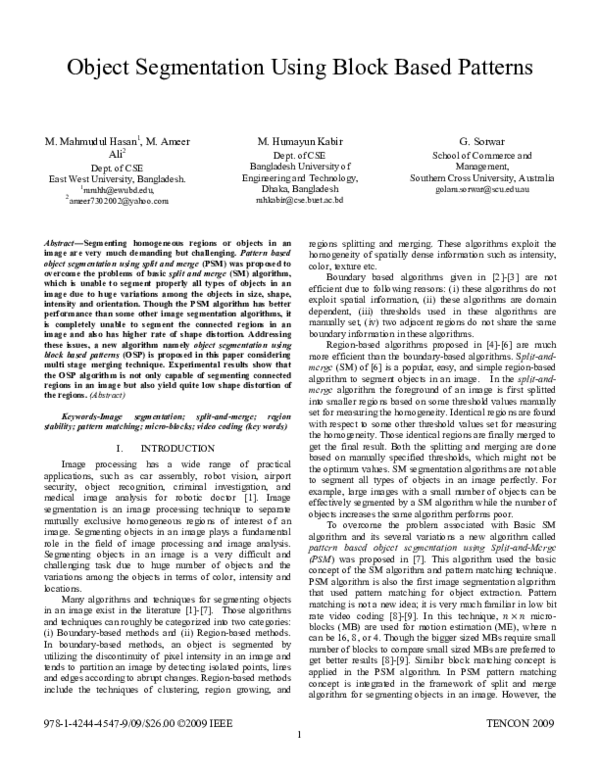 Pdf Object Segmentation Using Block Based Patterns