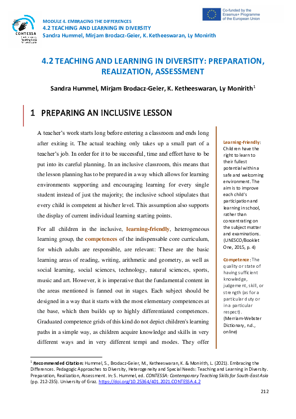 (PDF) 4.2 Teaching and Learning in Diversity: Preparation, Realization ...