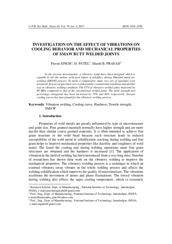 (PDF) Investigation on the Effect of Vibrations on Cooling Behavior and Mechanical Properties of ...