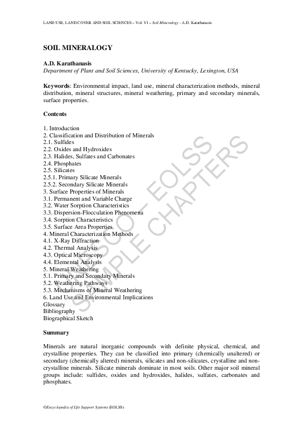 (PDF) SOIL MINERALOGY