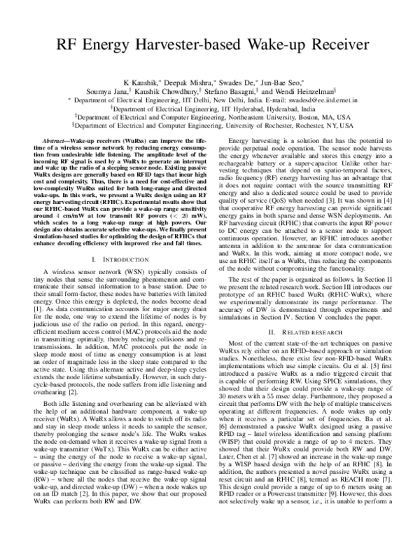 (PDF) RF energy harvester-based wake-up receiver