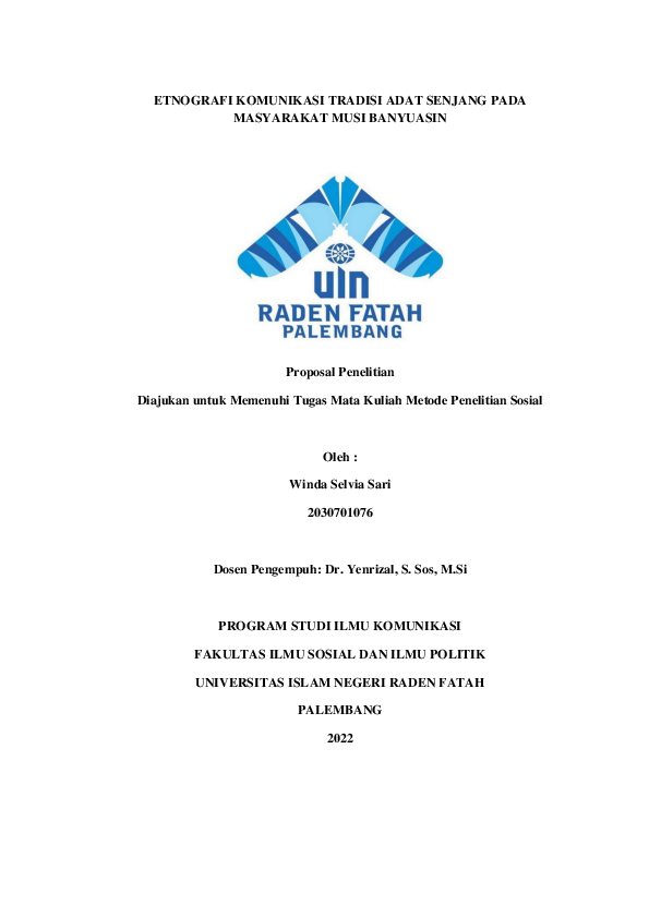 (PDF) ETNOGRAFI KOMUNIKASI TRADISI ADAT SENJANG PADA MASYARAKAT MUSI ...