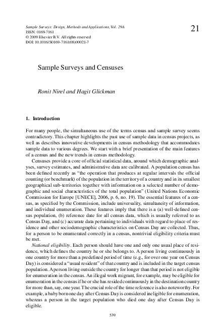 (PDF) Sample Surveys and Censuses