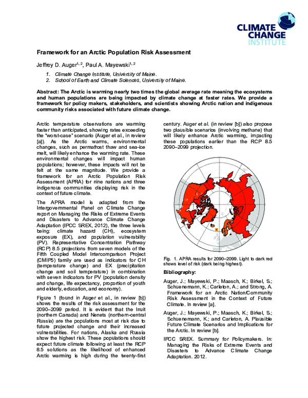 (PDF) Framework for an Arctic Population Risk Assessment
