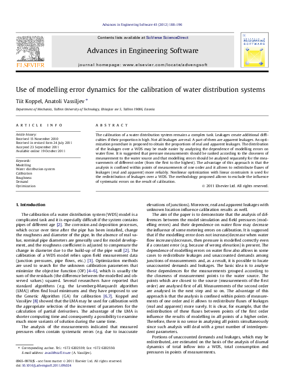 (PDF) Use of modelling error dynamics for the calibration of water ...