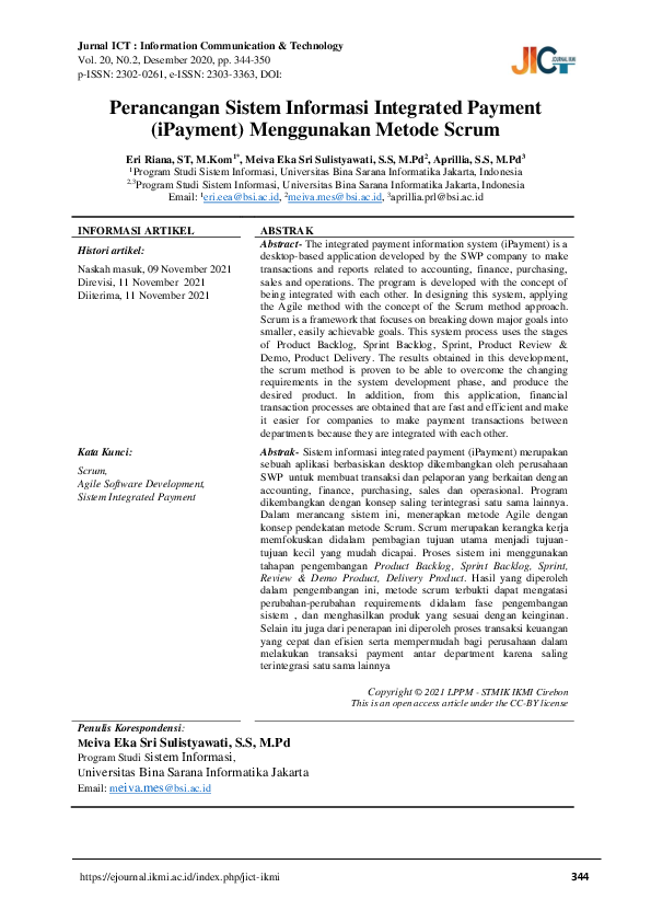 (PDF) Perancangan Sistem Informasi Integrated Payment (iPayment ...