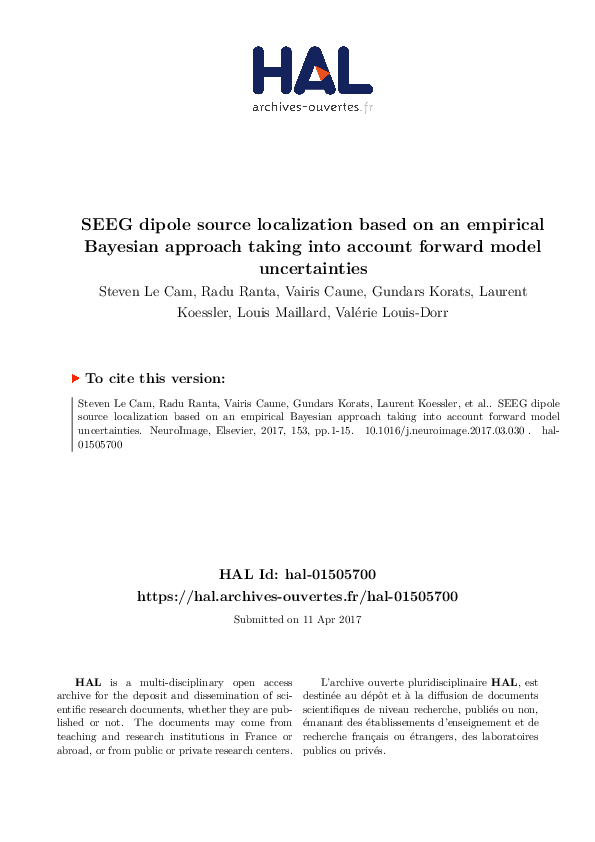 (PDF) Empirical Bayesian SEEG Source Localization