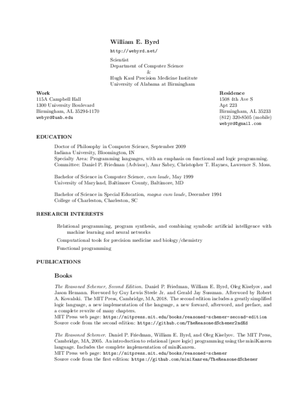 Pdf Relational Programming In Minikanren Techniques Applications And Implementations
