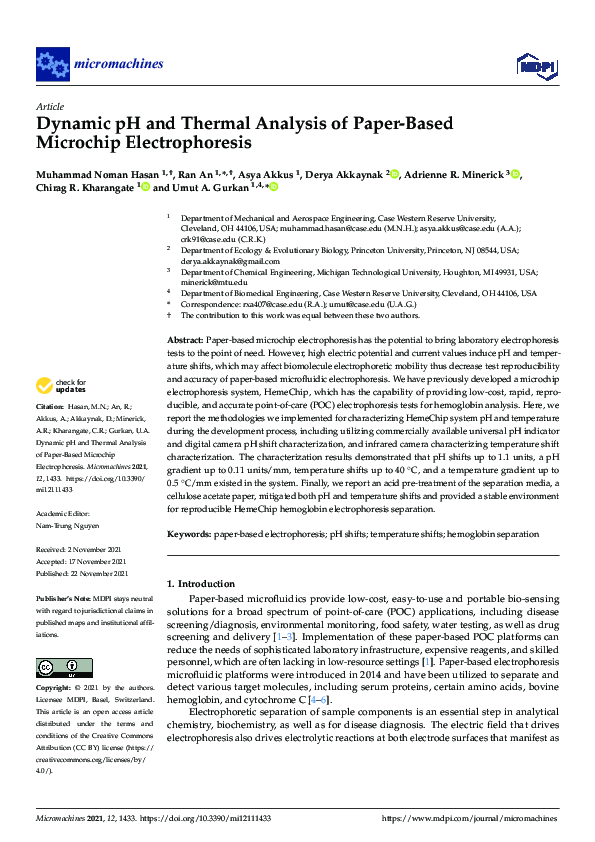(PDF) Dynamic pH and Thermal Analysis of Paper-Based Microchip ...