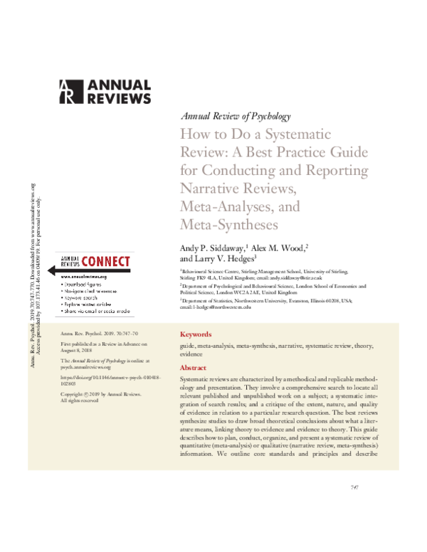 (PDF) How to Do a Systematic Review: A Best Practice Guide for ...