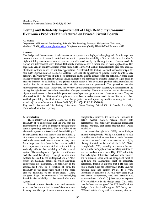 (PDF) Testing and Reliability Improvement of High Reliability Consumer ...