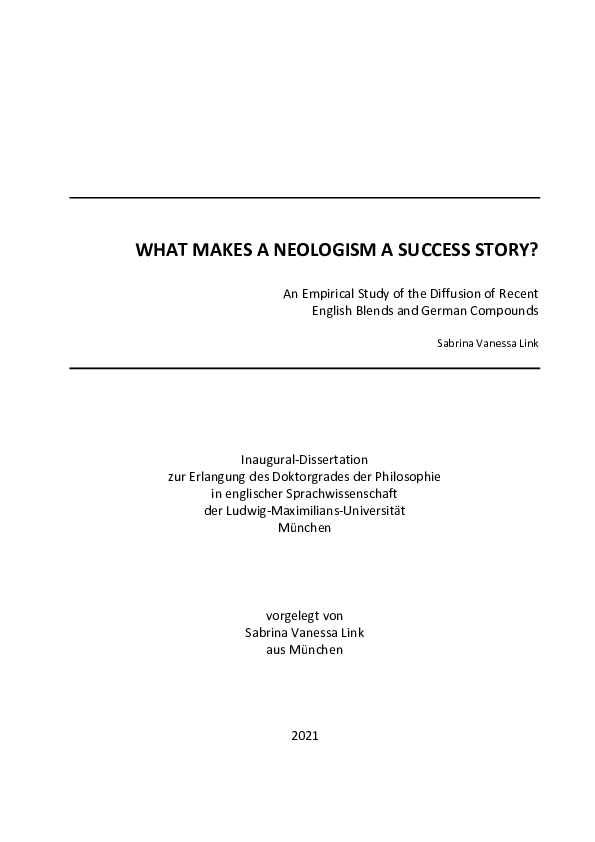 (PDF) What makes a neologism a success story?